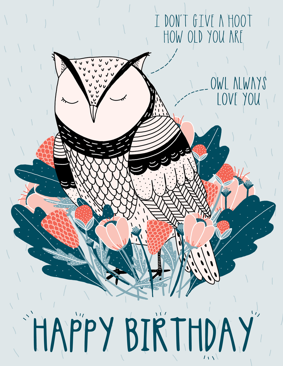 Owl Birthday Card – Pen+Pine